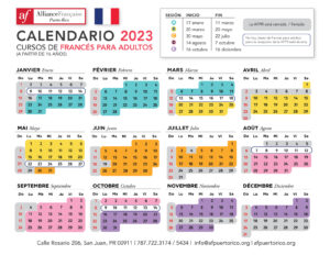 Calendario 2023_FR_Adultos_AF Puerto Rico | Alliance Française de ...